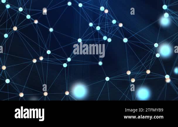 4K Loop Animation Futuristic Abstract Data Blocks and Nodes of Network Communication Stock Video ...