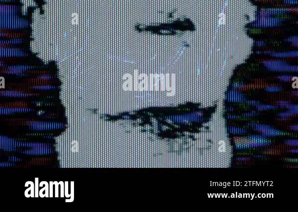 Vintage switch on, turn off television. Analog Static Noise texture ...