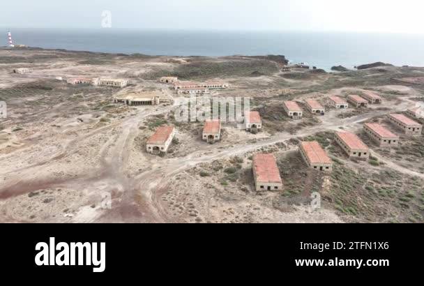 Tenerife canary island abandoned small village and buildings. Aerial ...