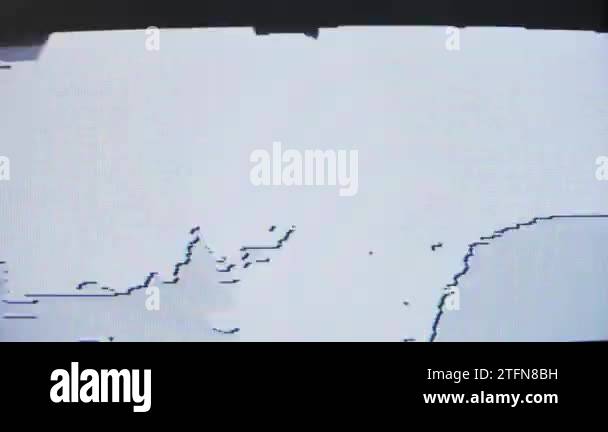 Vintage switch on, turn off television. Analog Static Noise texture ...