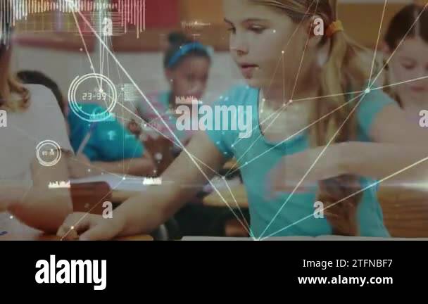 Animation of network of connections and statistics over schoolchildren ...