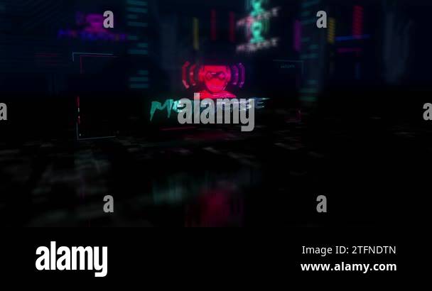 Metaverse futuristic cyberpunk style animation. Abstract modern city 3d ...