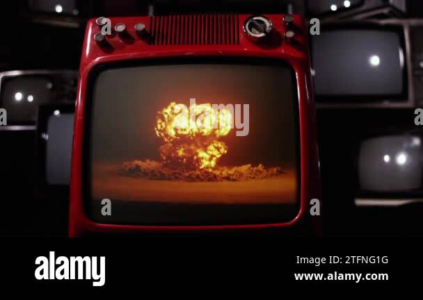 Nuclear Test on a Vintage TV. Public Domain Footage from the US Army ...