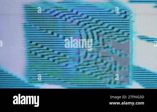 Vintage switch on, turn off television. Analog Static Noise texture ...