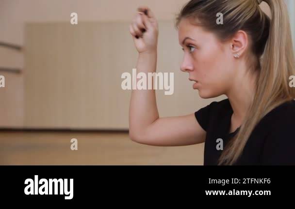 girl dancer demonstrates the movements of the arms Stock Video Footage ...