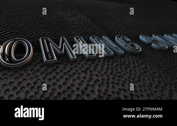 3D chrome white text word cloud flying of Coming Soon animation effect ...