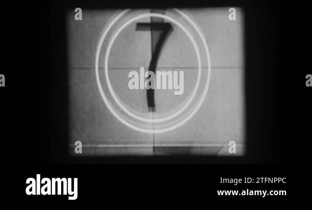 Black and White, Monochrome Universal Countdown Film Leader. Countdown ...