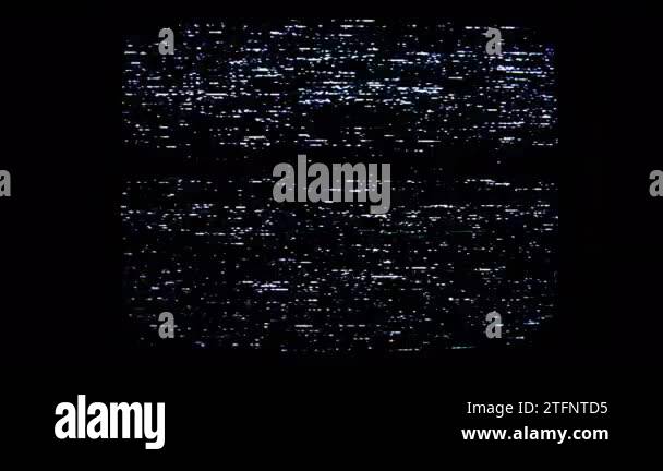 Vintage switch on, turn off television. Analog Static Noise texture ...