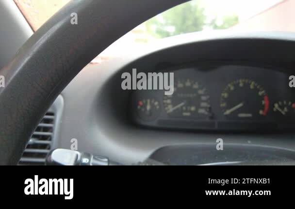 car dashboard. analog devices in the car. speedometer and tachometer ...