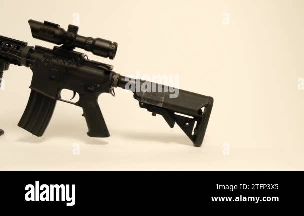 black airsoft rifle, M4A1 airsoft rifle Stock Video Footage - Alamy