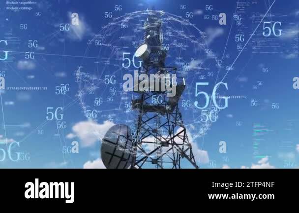 5g communication signal tower base station transmits data signal Stock Video Footage - Alamy