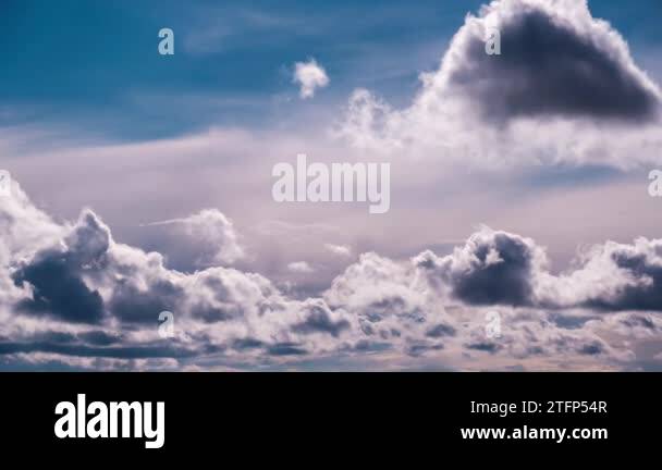 Timelapse of cumulus clouds moving in the blue sky. Nature, Sky clouds ...