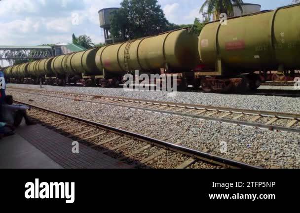 Bangalore,India-September 3,2022:A close view of train with tankers or ...
