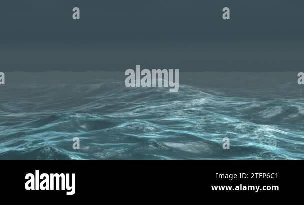 Animation of sea surface over black background. coast guard day and ...