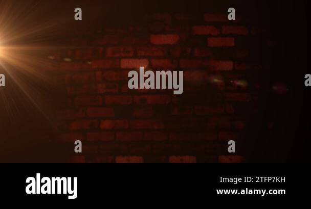 Animation of light blinking over brown brick background. background and ...
