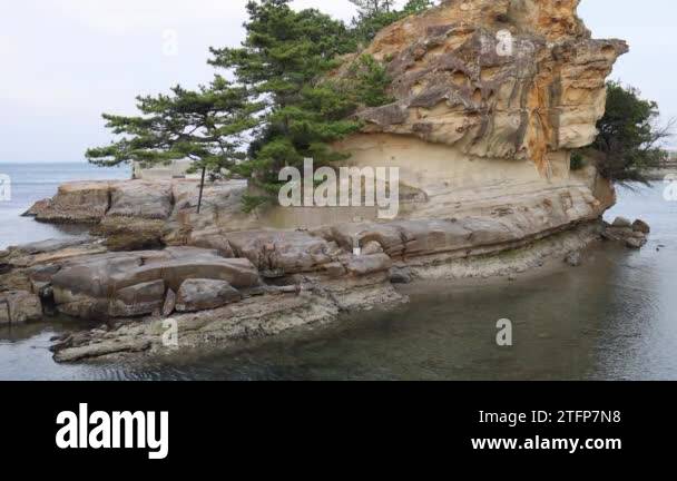 Unique weathered rocks and pine trees with mythical significance on ...