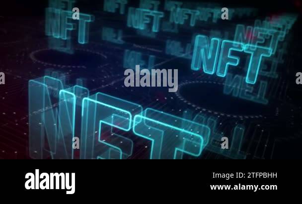 NFT Non-Fungible Token and digital collectibles symbol abstract cyber ...