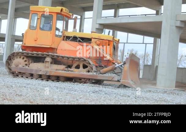 Construction machinery at the construction site. Heavy construction ...