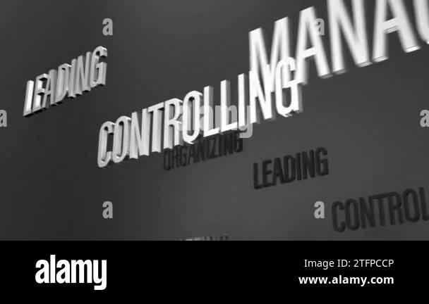 3D chrome text word cloud flying of Management animation effect. 4K 3D ...