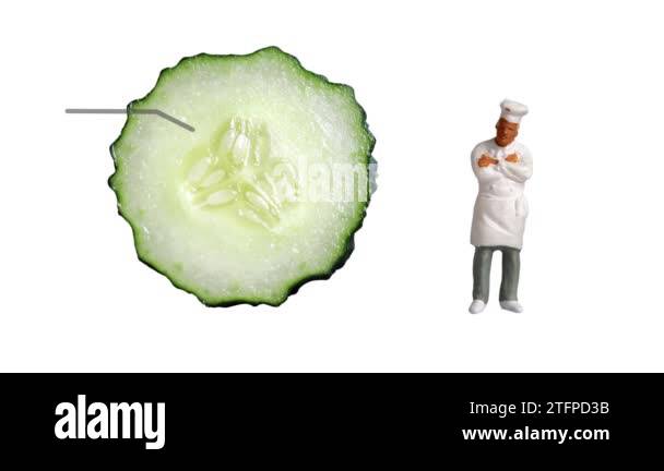 Rotating sliced cucumber cross section and nutrition facts of cucumber ...