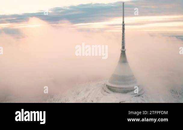 Jested broadcast tower with hotel built on forestry mountain top ...