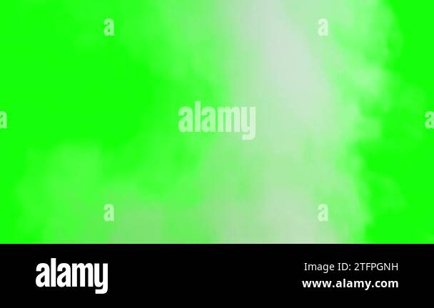 Smoke or vapor explosion on green screen. Realistic clouds rise up on a ...
