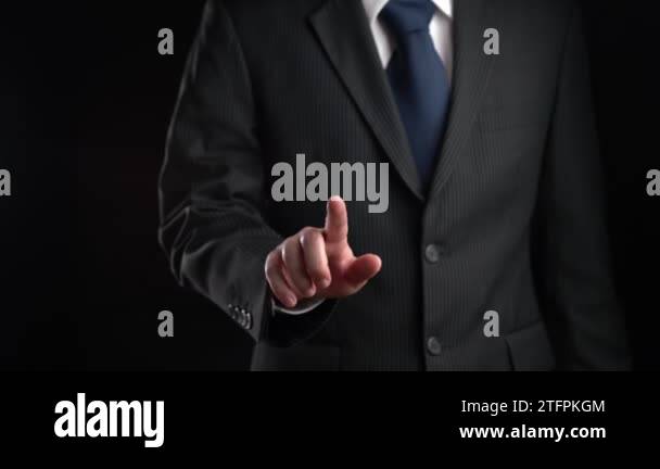 Businessman show hologram of global network communication allusive ...