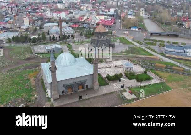 Ancient stone bridge across Kars River & Kars Castle - main tourist ...