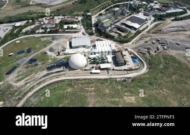 garbage recycling plant, aerial garbage recycling plant and factory ...