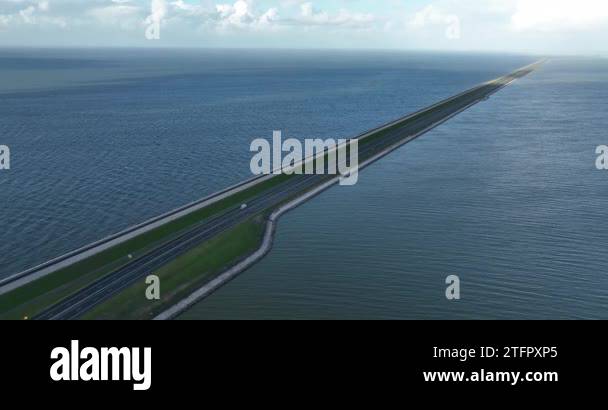 The Afsluitdijk flood defense system in the Netherlands between North ...