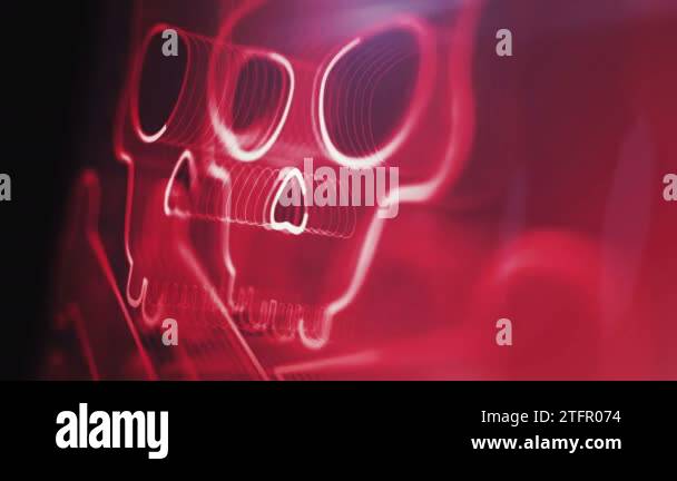 Skull pirate, online cyberattack, hack, threat and breach security ...