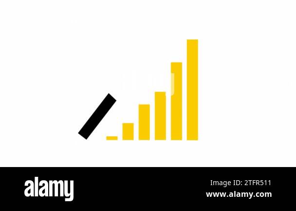 Animated financial growth chart with trend line graph. yellow growth ...