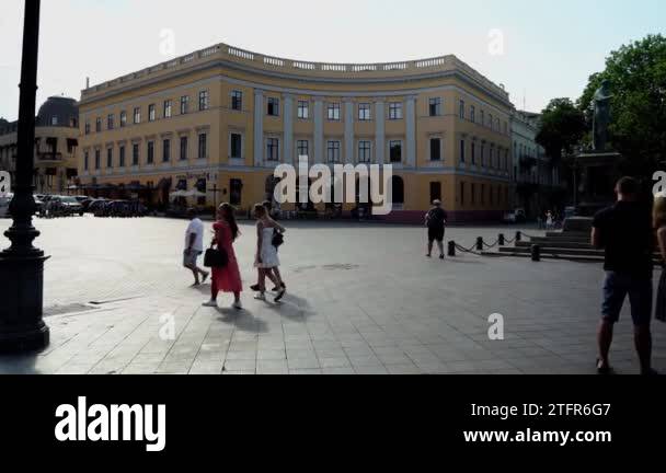 The second semi-circular building in Odessa. Monument to Duke de ...