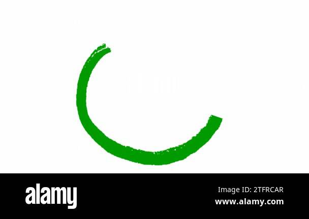 Animated icon of circle arrow. green symbol spins. Looped video. Hand ...