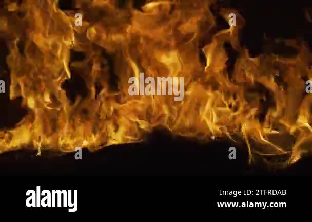 Fire flames, red and yellow, thermal energy at the fuel. Burn lights on ...