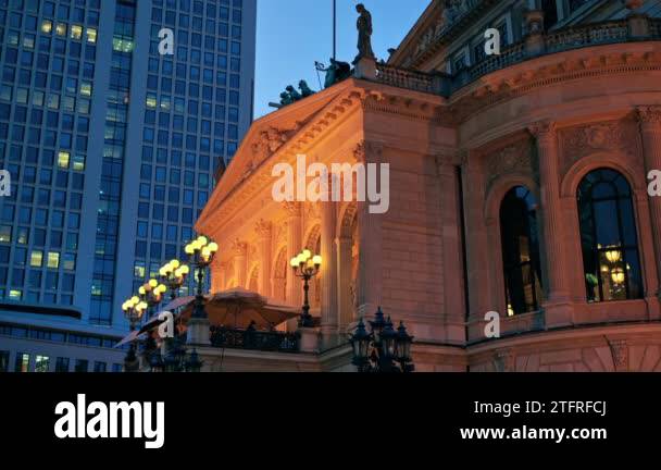 Buildings on the opernplatz by the frankfurt opera Stock Videos ...