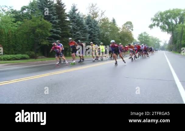 DULUTH, MINNESOTA. CIRCA MAY 2010: Inline roller skate marathon with ...