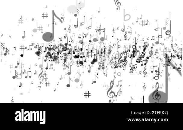 White background of music notes Stock Video Footage - Alamy