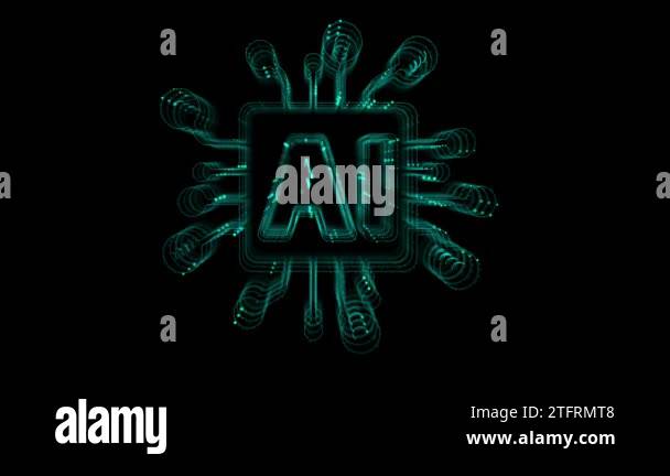 Digital Animation of Artificial Intelligence AI icon. Concept of ...