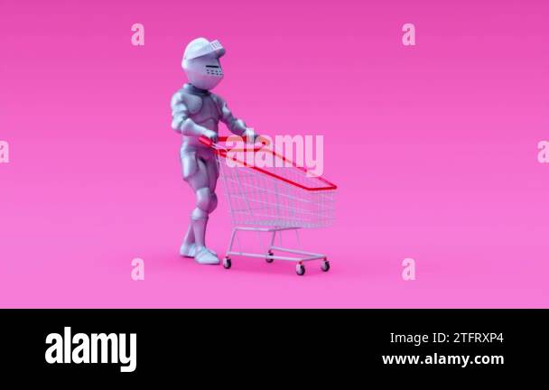 Fun cartoon character knight with cart - 3D animation Stock Video ...