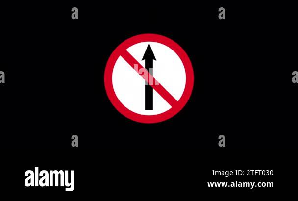do not enter sign. Red no entry traffic sign animation. No Entry ...