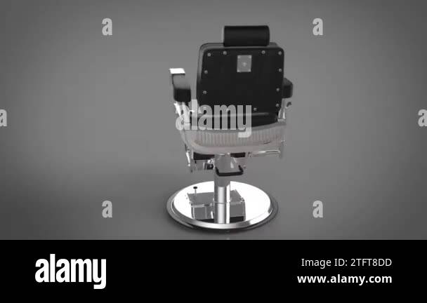 The office chair from black leather and metal combination. Mid-century ...