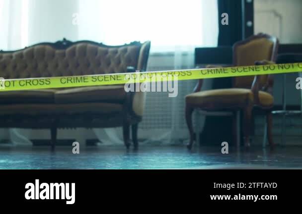Closeup of a Crime Scene in a Deceased Persons Home. Dead man, Police ...