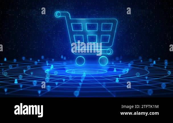 Shopping Cart Text Future Digital Technology Ai Cyber Space deep learning Loop . Ecommerce ...