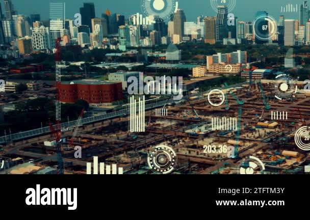 Construction technology concept with alteration graphic over ...