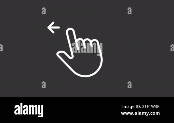 Animated move left white linear icon. Digital device interaction ... Animated move left white linear icon. Digital device interaction ...