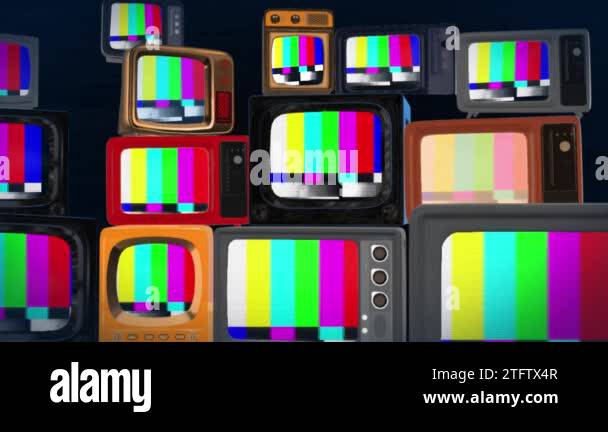 4K 3d Vintage TV Turning Off. Green Screen. Ready to replace green ...