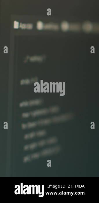 Vertical Video Computer Display Of Software Developer Typing Database Functions Script On