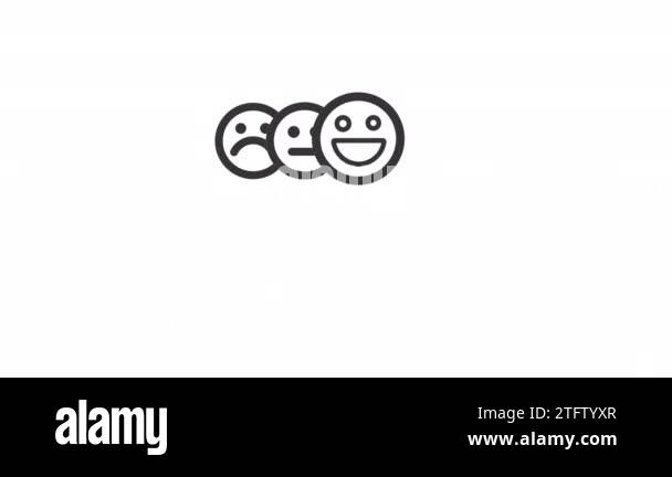 Animated contentment linear icon. Positive feedback. Satisfied customer ...