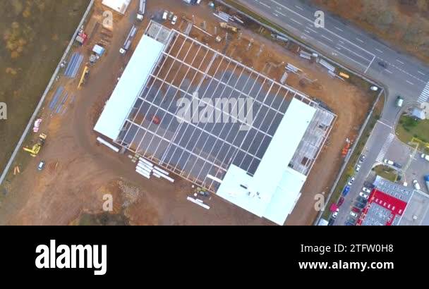 Reinforced concrete building frame. Construction of an industrial ...
